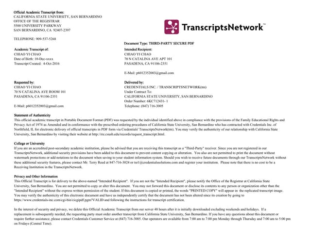 Texas State Transcript