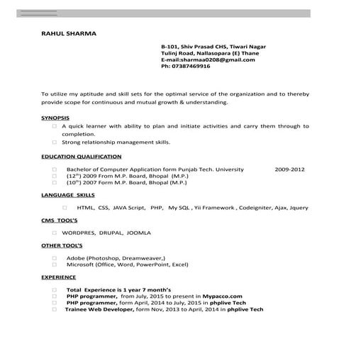 Resume | RTF