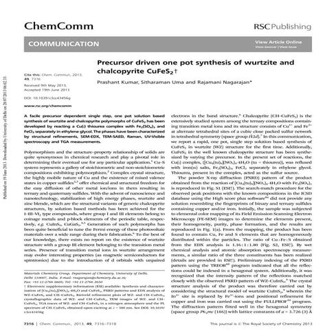 Chem Comm CuFeS2 Prashant 5th paper | PDF