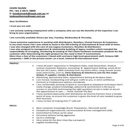 RESUME - Cheri Nunn - Current | PDF