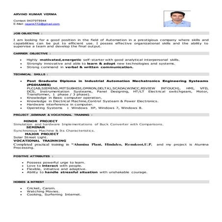 PLC BASED RESUME | DOCX