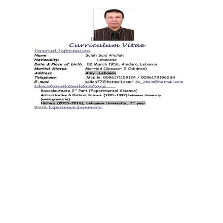 Updated C.V 2016 | PDF