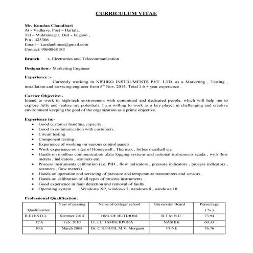Resume_Kundan | PDF