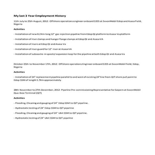 last 3 year employment history | DOCX