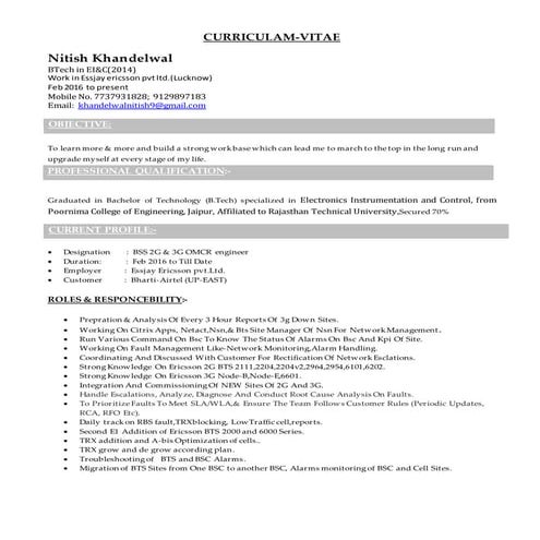 nitish cv | PDF