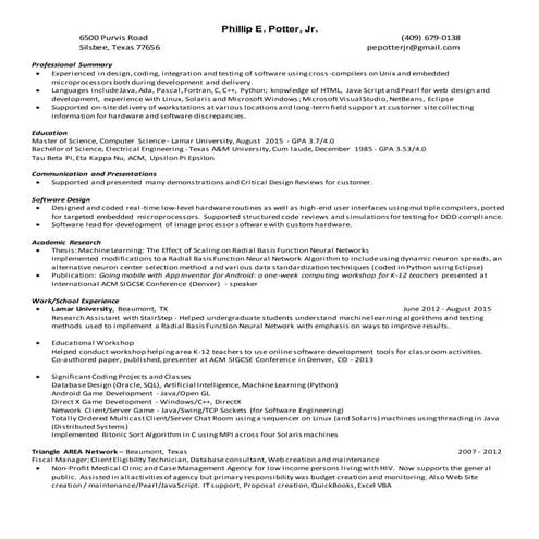 PotterResume 2016A | PDF