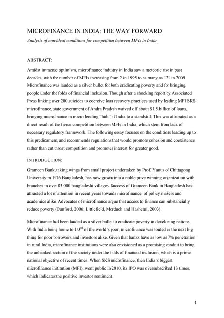 Community Based Microfinance - International Experience | PPT