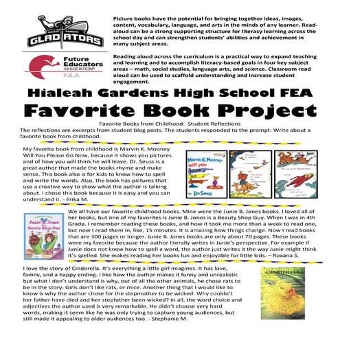 Fea Favorite Book Project | PDF | Education