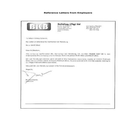 Reference Letters from Employers | PDF
