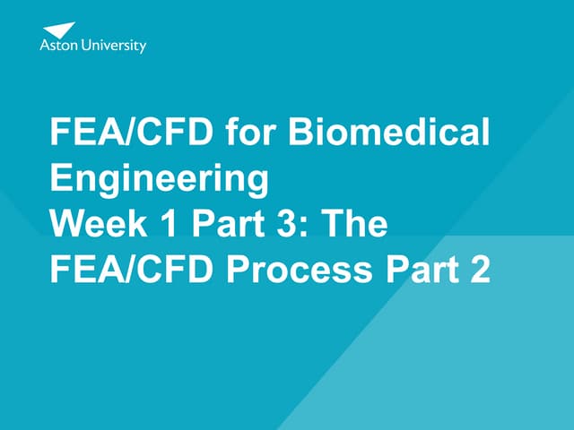 Fea And Cfd Process Part 22pdf
