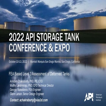 FEA Based Level 3 Assessment of Deformed Tanks | PPTX