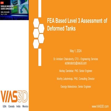 FEA Based Level 3 Assessment of Deformed Tanks with Fluid Induced Loads ...