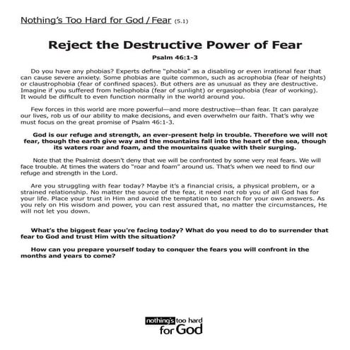 Church Sermon: Fear of God - Part 1 | PPTX