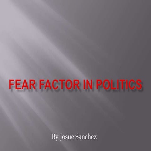 Fear Factor In Politics Power Point | PPTX