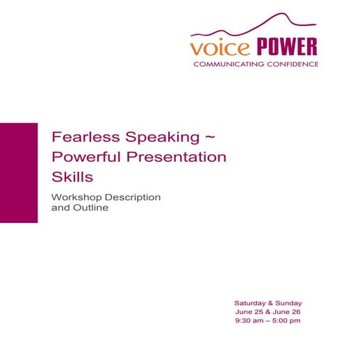 Fearless Speaking June Presentation Workshop | PDF | Business Expos ...