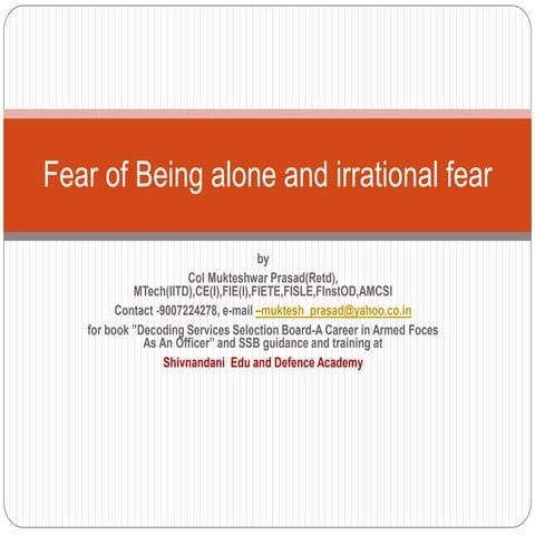 Fear of being alone and irrational fear | PPTX