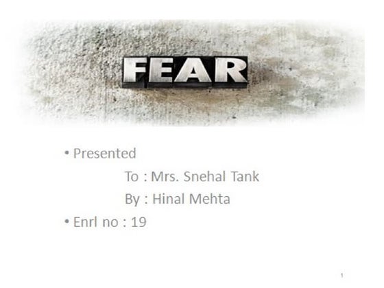 Fear | PPT
