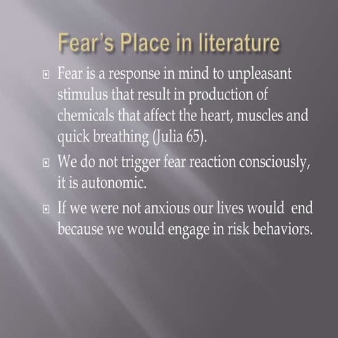 Fear’s place in literature | PPT