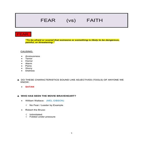 Fear vs. Faith | PDF