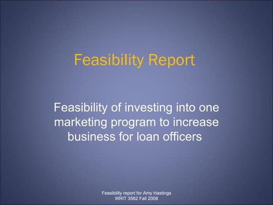 Feasibility study presentation | PPTX