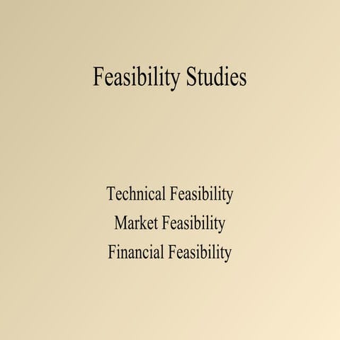 Feasibility studies | PPT