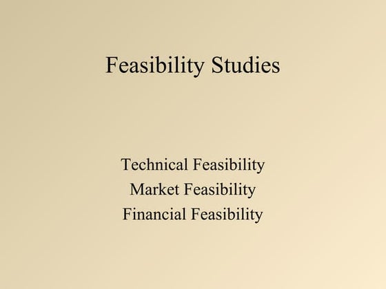 Technical feasibility study | PDF