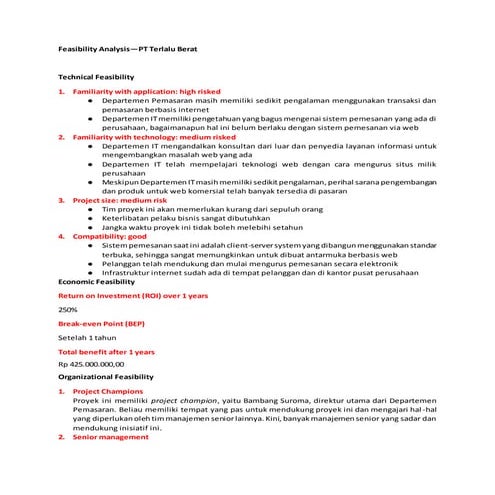 Feasibility analysis | DOCX