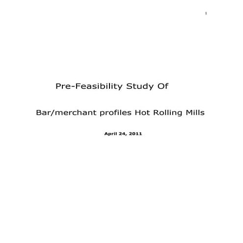 Feasibility of bar mill | DOC