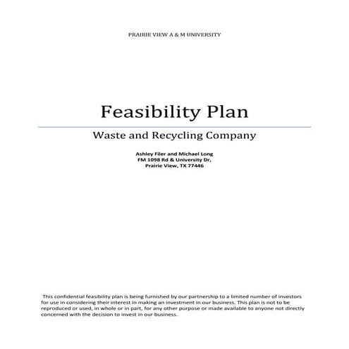 Feasibility Plan (Revised) | PDF