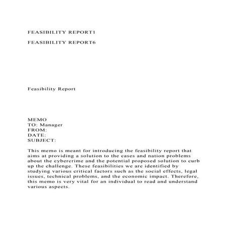 FEASIBILITY REPORT1FEASIBILITY REPORT6Fe.docx | IT and Internet Support ...