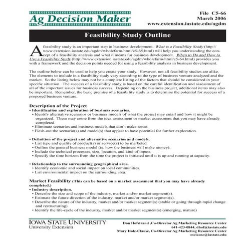 Feasibility study outline | PDF