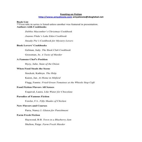 Alessio Workshop: Feasting on Fiction - Handout 2 | DOCX