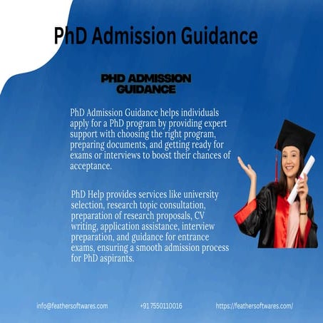 PhD Admission Guidance helps individuals apply for a PhD program by ...