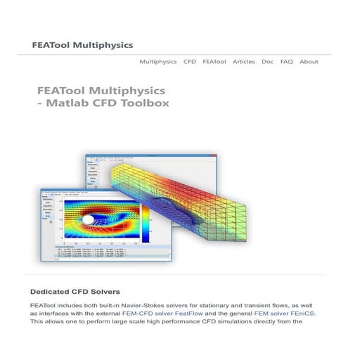 Featool Multiphysics And Matlab Cfd Toolbox Pdf Physics Science