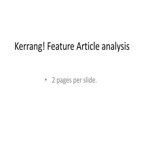 Kerrang Article analysis | PPTX