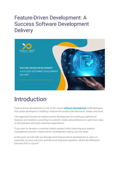 Feature-Driven Development: A Success Software Development Delivery | PDF Feature-Driven Development: A Success Software Development Delivery | PDF