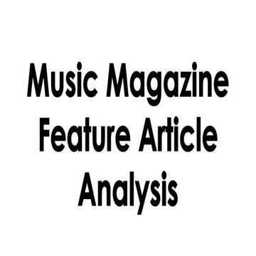 Feature article analysis | PPTX