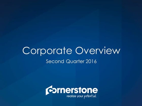 Cornerstone q2 presentation | PDF