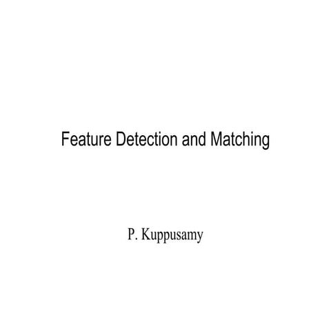 Feature Detection And Matching Pdf