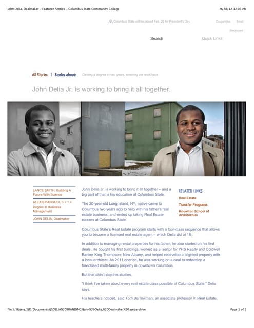 John Delia, Entrepreneur at Housing joint venture