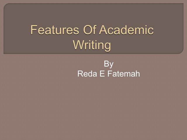 Introduction to Academic writing | PPTX