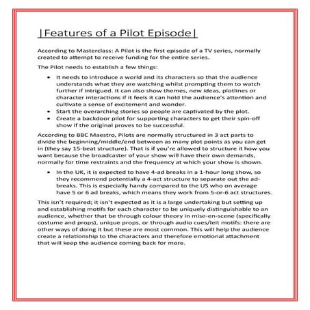 Features of a Pilot Episode.jpegjpegjpeg | PDF