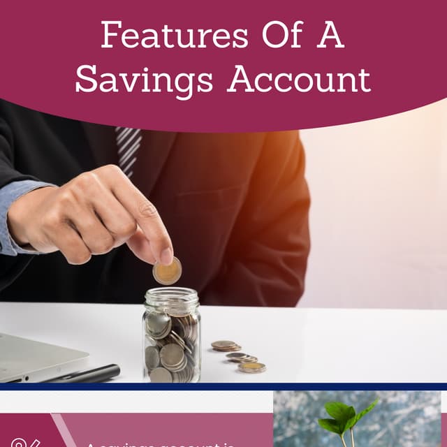 Features Of A Savings Account | PDF