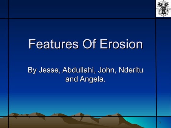 Erosion and Landforms | PPT | Geology | Science