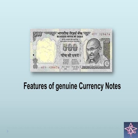 Features of genuine currency notes | PPT