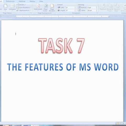 Features of ms word | PPTX