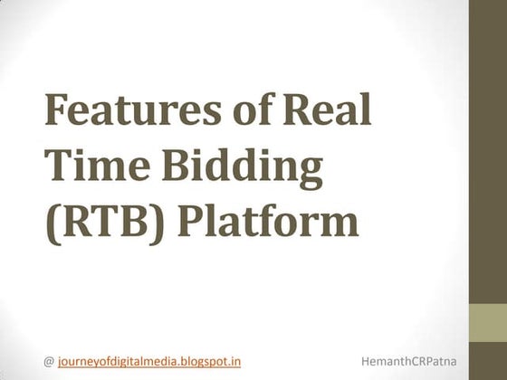 Real Time Bidding : the new digital advertising | PDF