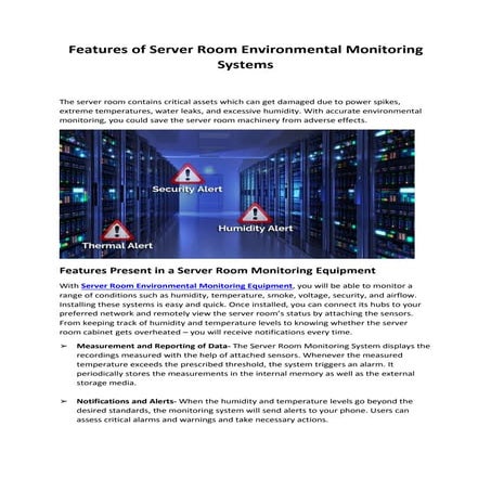10 tips to safeguard your server room | PPT