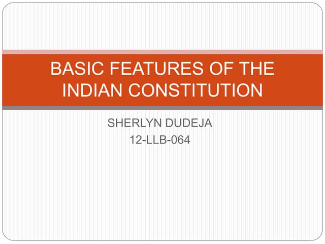 Constitution of India (PPT) | PPTX