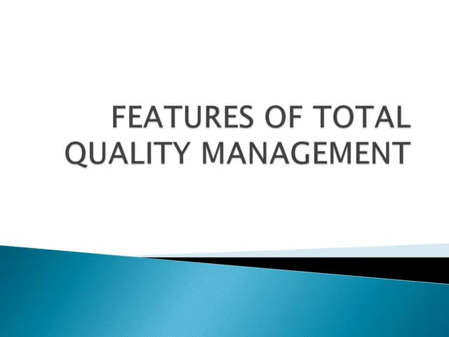 Six Sigma in Total Quality Management (TQM) | PPTX